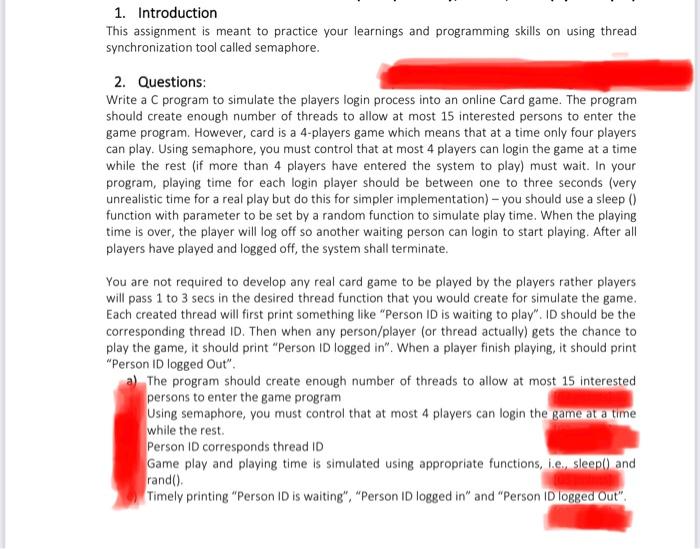 Solved 1. Introduction This assignment is meant to | Chegg.com