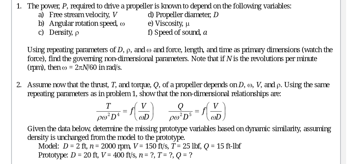 Solved SOLVE ONLY PROBLEM 2The power, P, ﻿required to drive | Chegg.com