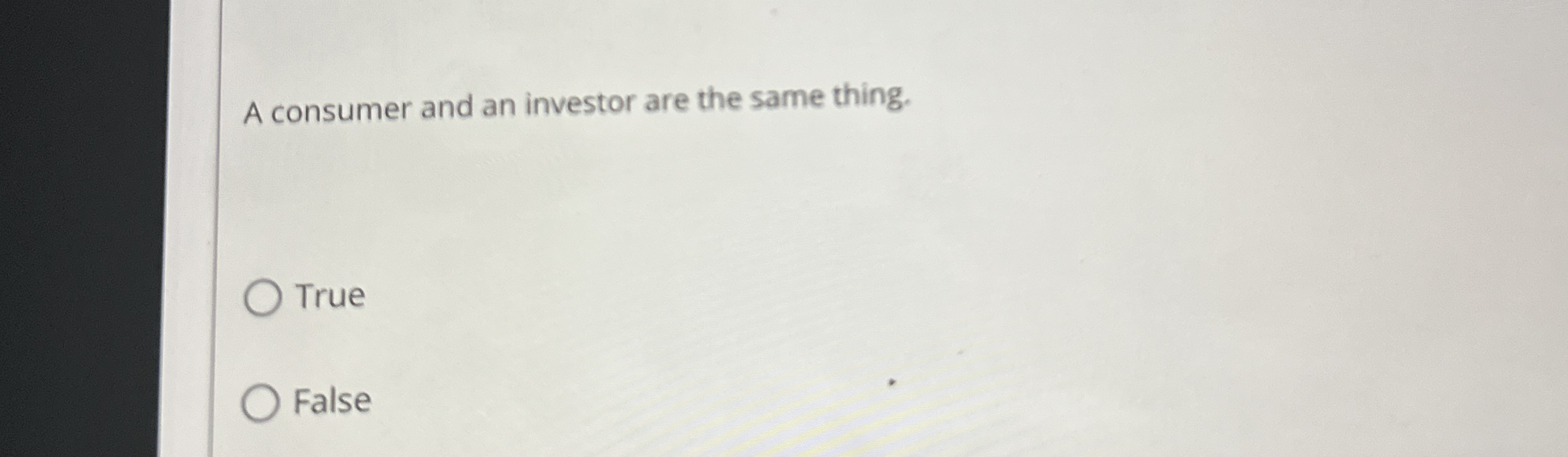 A consumer and an investor are the same | Chegg.com