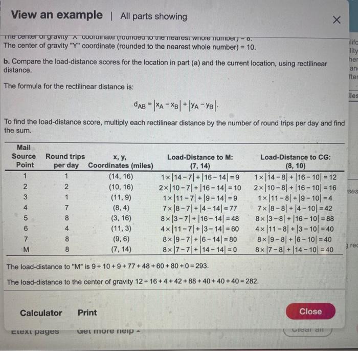 Solved (G) The load-distance score to "M" is __(H) The | Chegg.com