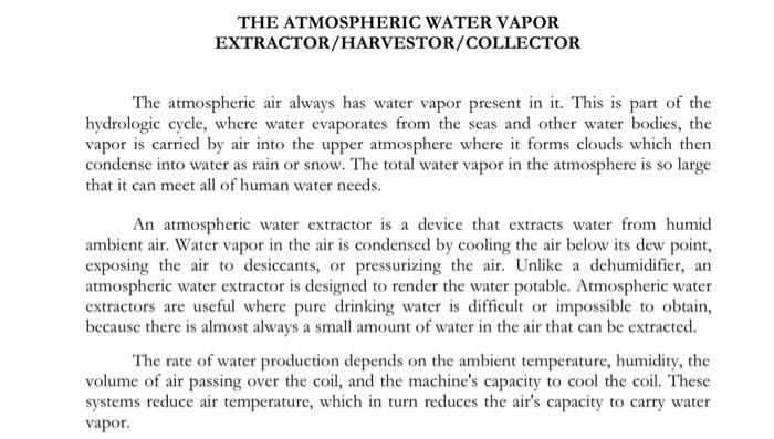 Solved THE ATMOSPHERIC WATER VAPOR | Chegg.com