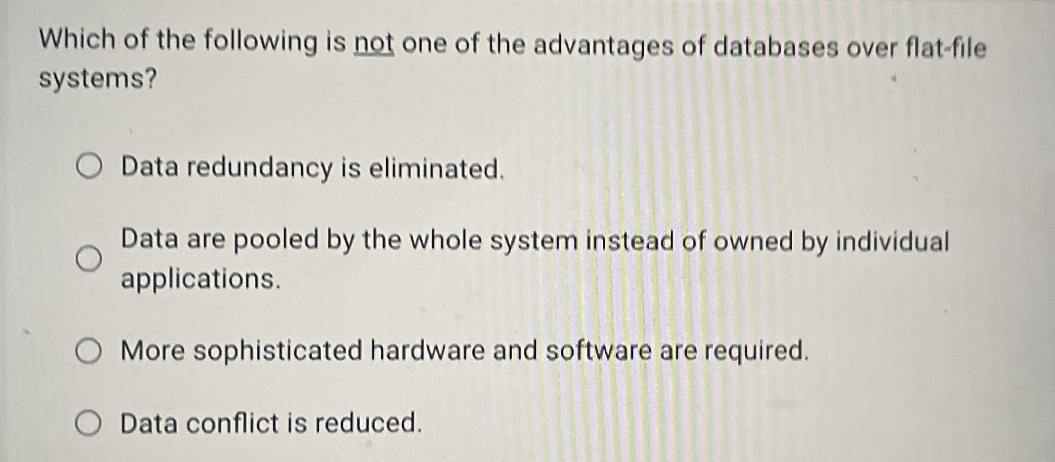 Solved Which of the following is not one of the advantages | Chegg.com