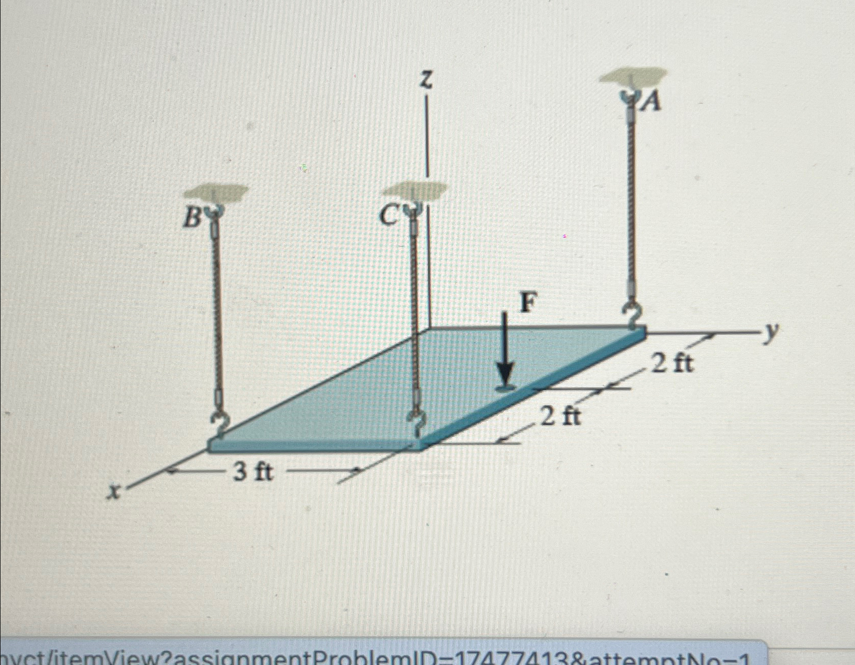 Solved The uniform plate has a weight of W=450lb. ﻿Suppose | Chegg.com