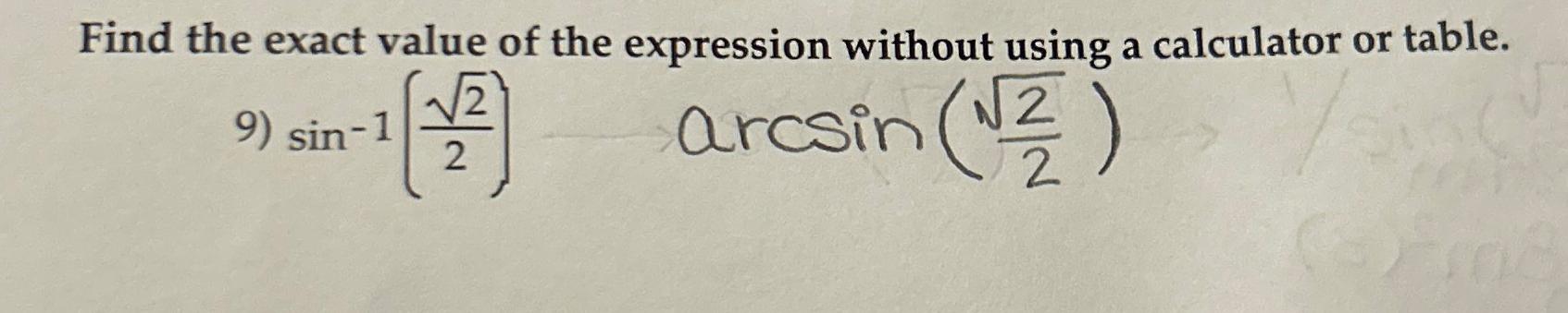 Solved Find the exact value of the expression without using | Chegg.com
