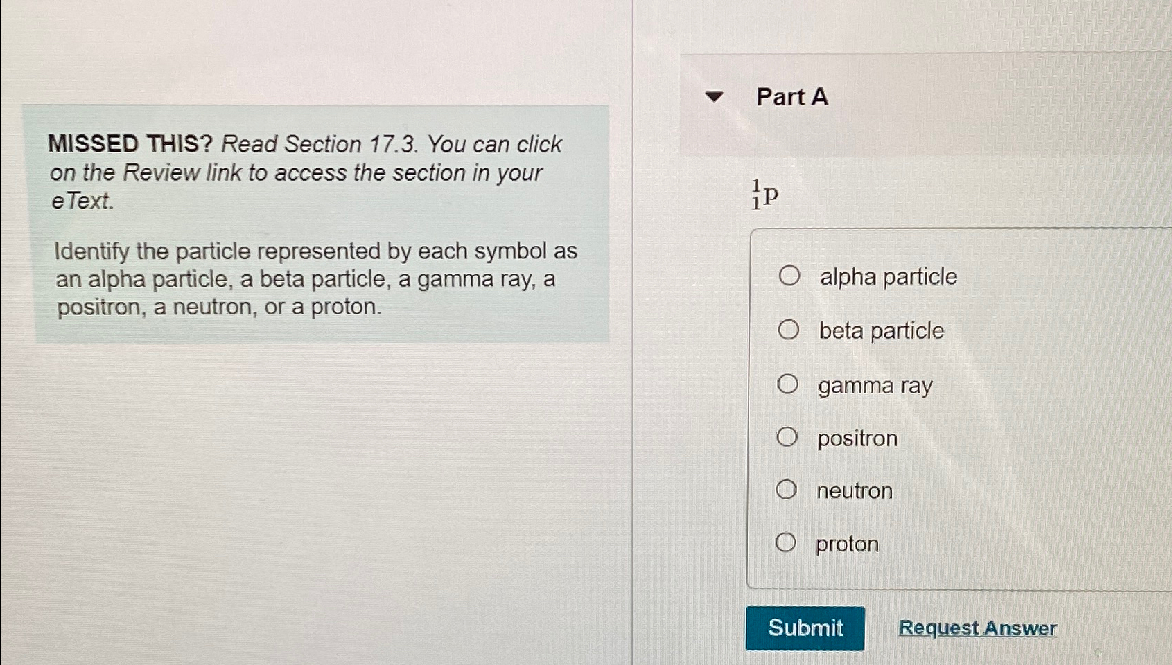 Solved Part AMISSED THIS? Read Section 17.3. ﻿You can click | Chegg.com