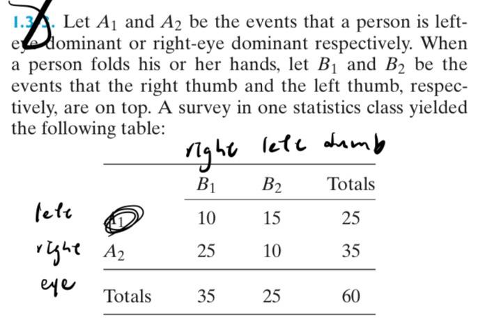 Solved 1.3 Let A1 and A2 be the events that a person is | Chegg.com