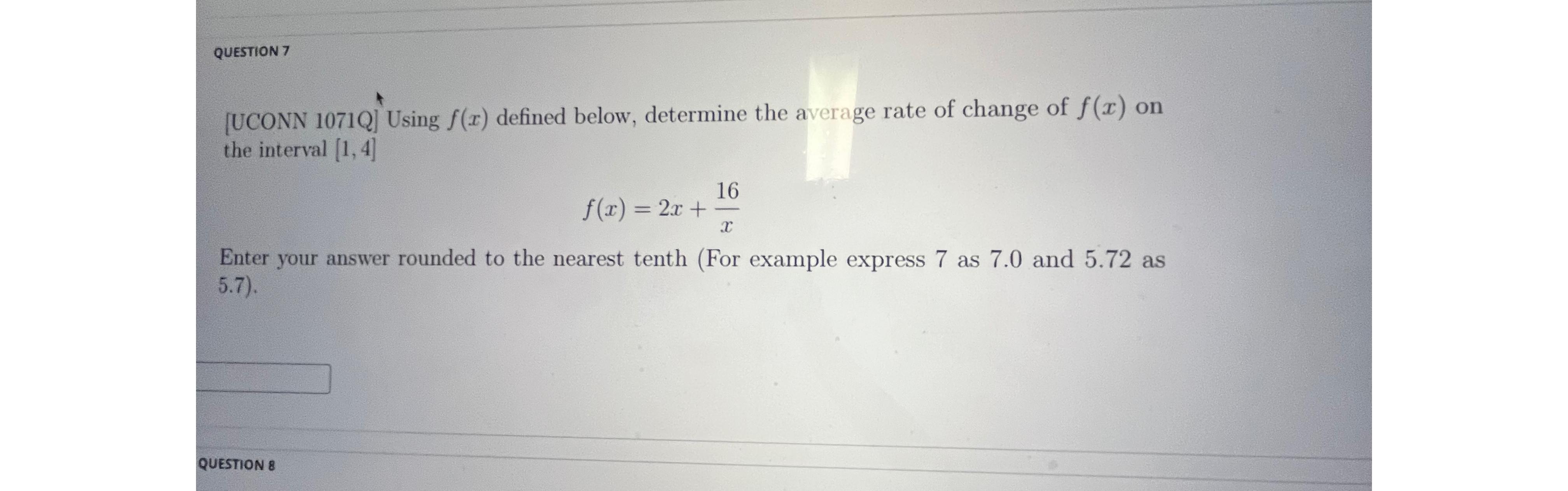 Solved QUESTION 7[UCONN 1071Q] ﻿Using f(x) ﻿defined below, | Chegg.com