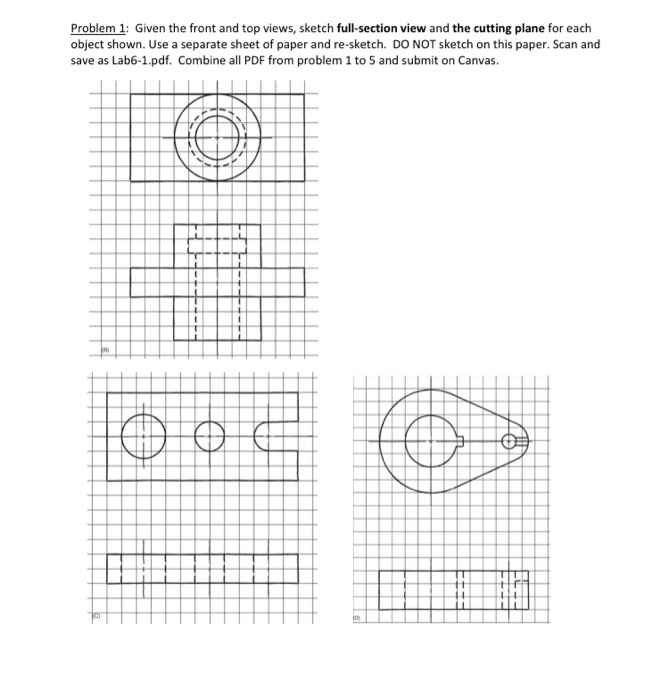 Solved Problem 1: Given the front and top views, sketch | Chegg.com