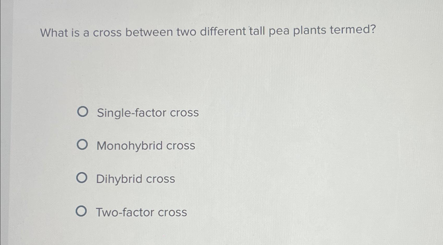 Solved What is a cross between two different tall pea plants | Chegg.com