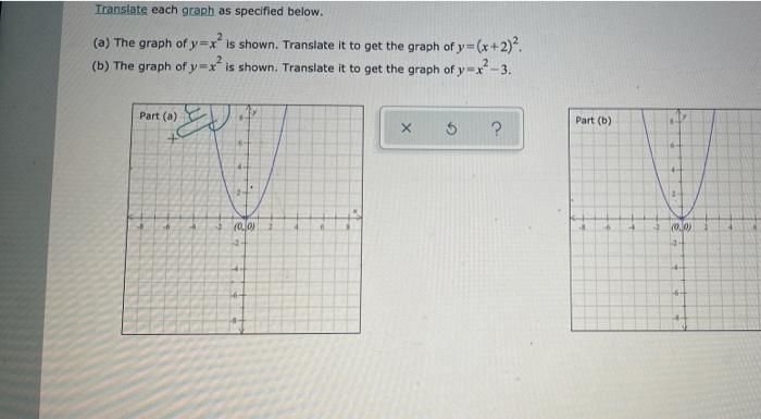 Solved Translate each graph as specified below. (a) The | Chegg.com