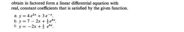 Solved obtain in factored form a linear differential | Chegg.com