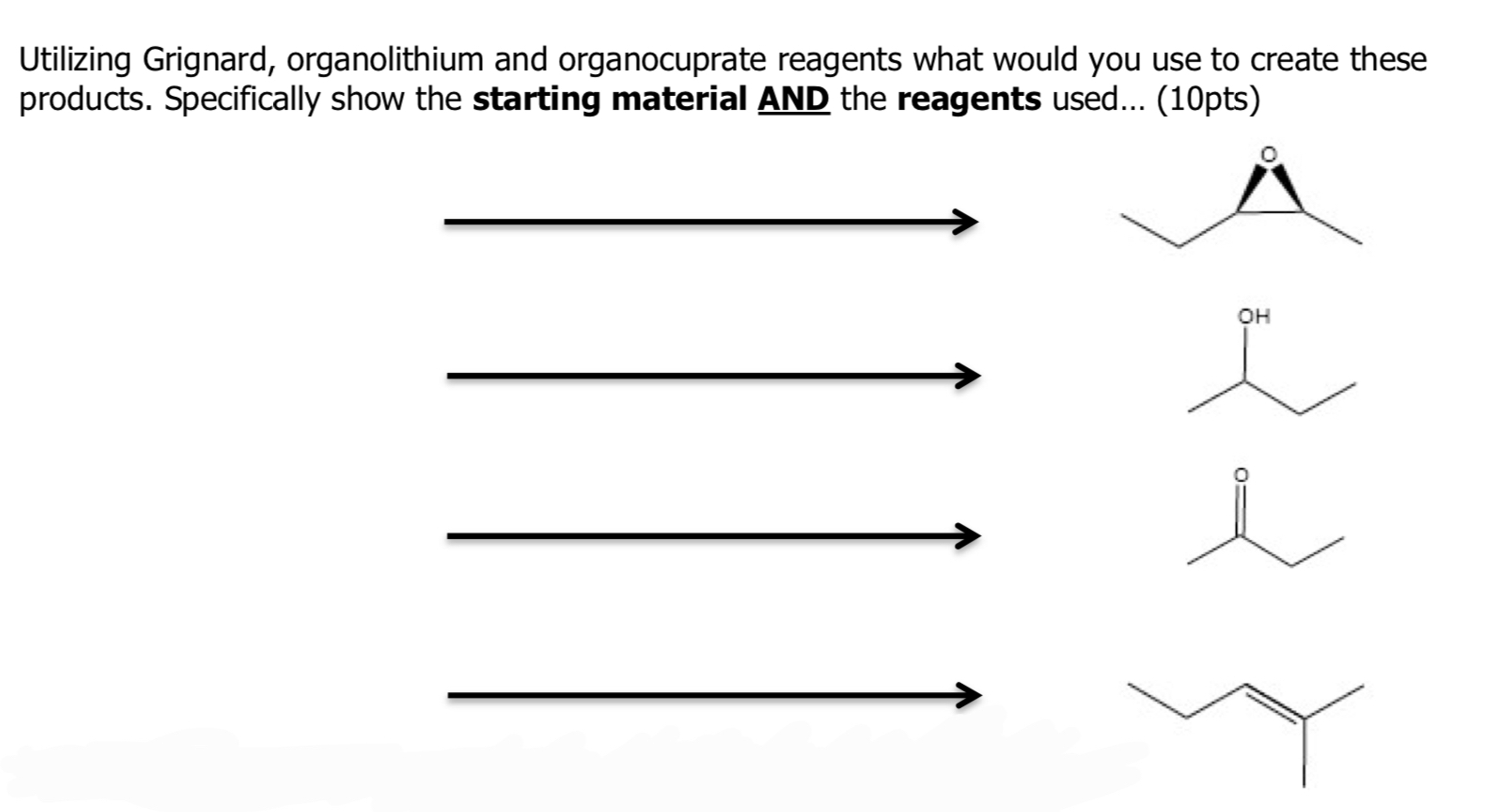 Solved Utilizing Grignard, organolithium and organocuprate | Chegg.com