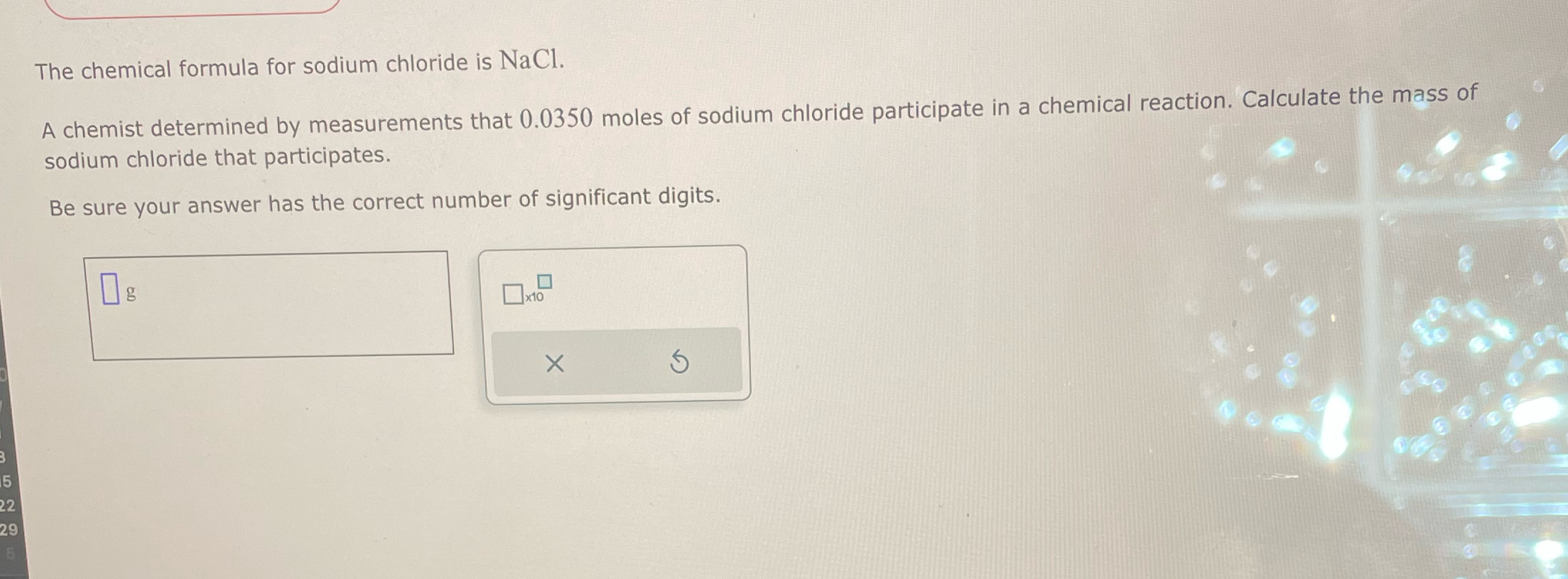 The chemical formula for sodium chloride is NaCl.A | Chegg.com