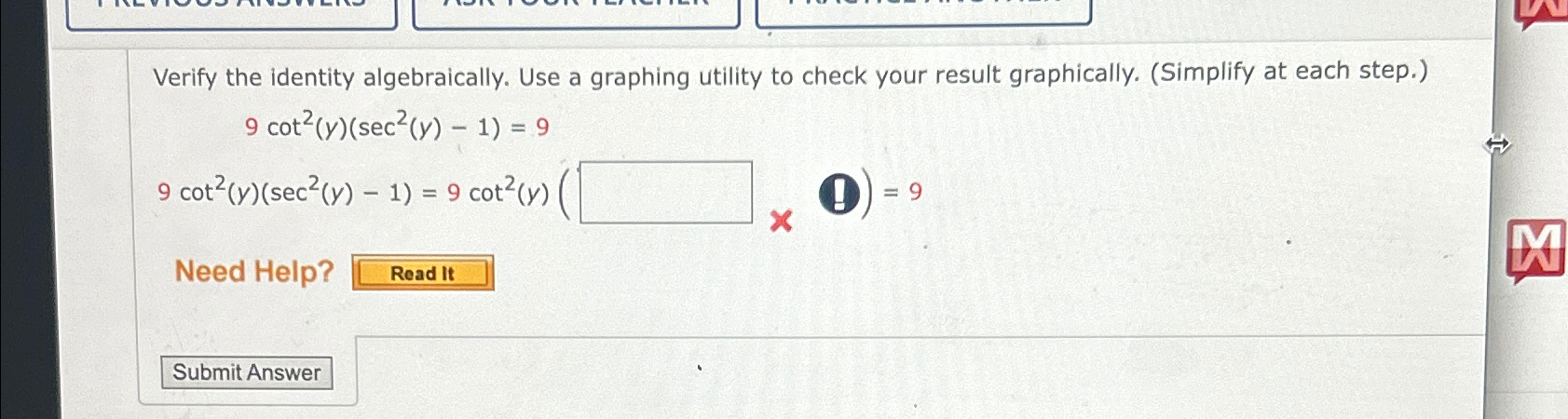 Solved Verify the identity algebraically. Use a graphing | Chegg.com