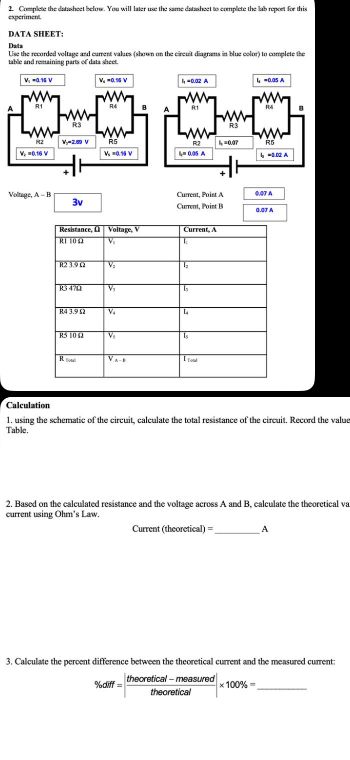 Solved Complete the datasheet below. You will later use the | Chegg.com Solved Complete the datasheet below. You will later use the | Chegg.com