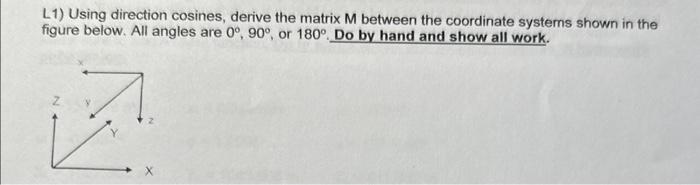 Solved L1) Using direction cosines, derive the matrix M | Chegg.com