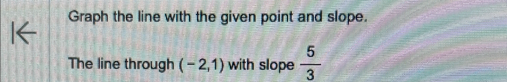 Solved Graph the line with the given point and slope.The | Chegg.com