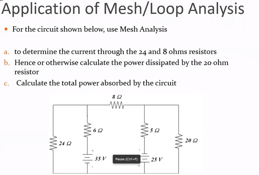Solved Application of Mesh/Loop AnalysisFor the circuit | Chegg.com Solved Application of Mesh/Loop AnalysisFor the circuit | Chegg.com