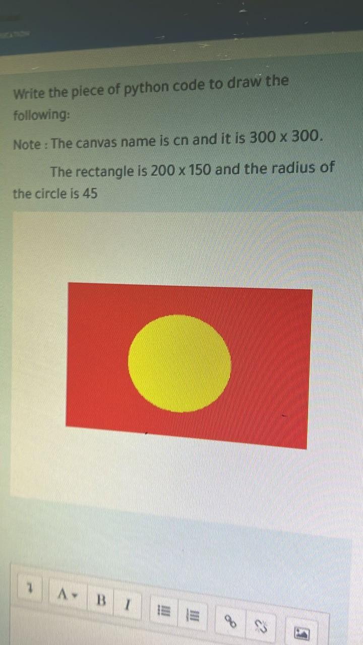 Solved Write The Plece Of Python Code To Draw The Following