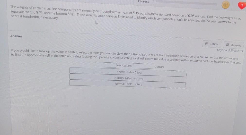 Solved Correct The weights of certain machine components are | Chegg.com