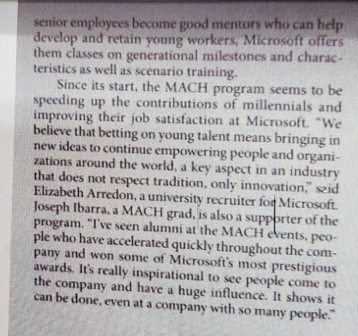 Solved CASE 1 Microsoft's MACH Program Designed to Help | Chegg.com