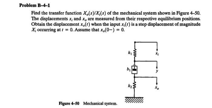 Solved Problem B-4-1 Find the transfer function X (s)/X/(s) | Chegg.com
