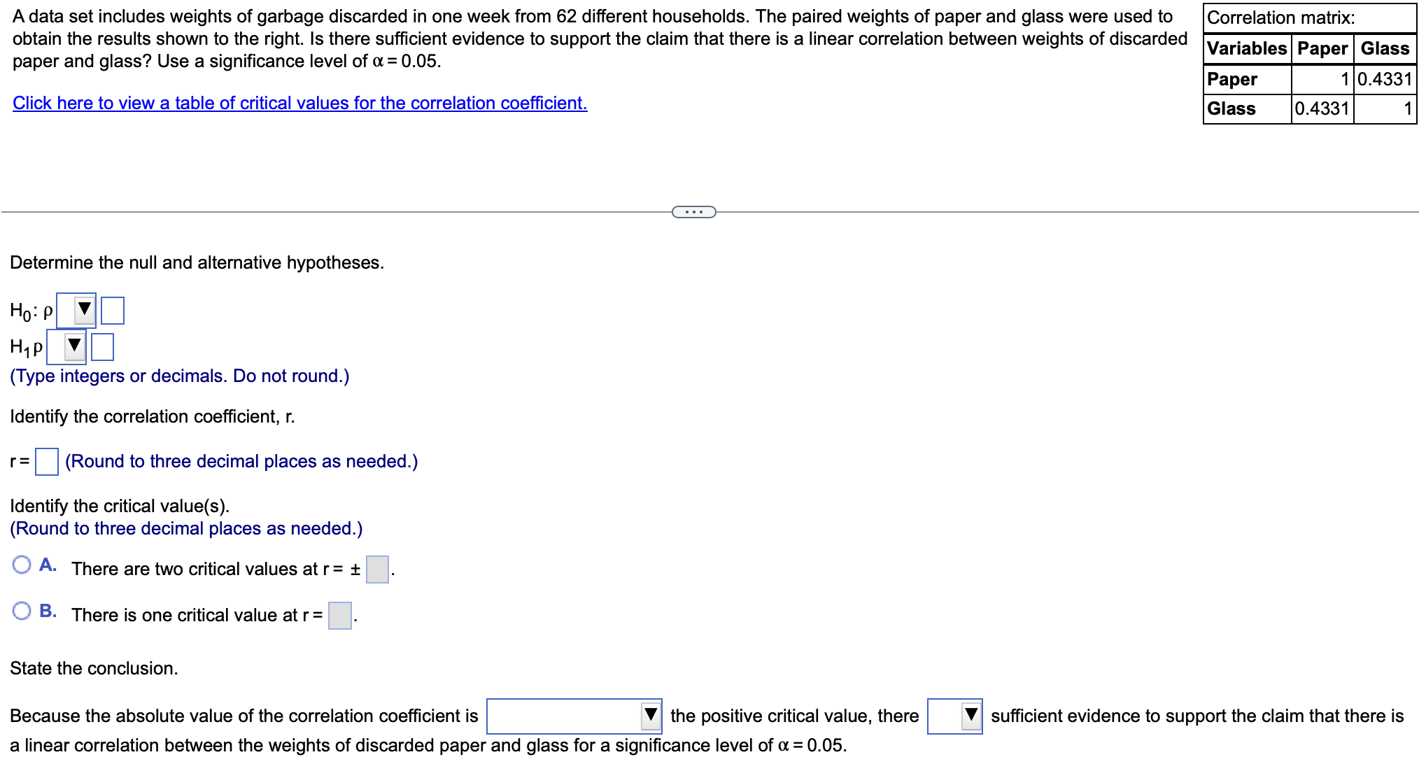 Solved A data set includes weights of garbage discarded in | Chegg.com