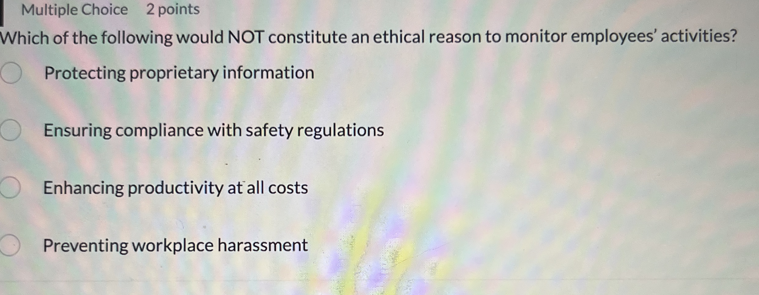 Solved Multiple Choice 2 ﻿pointsWhich of the following would | Chegg.com