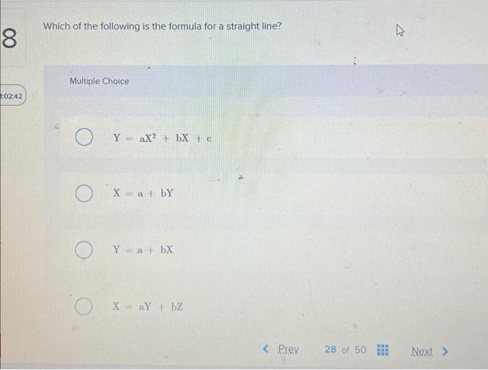 Solved Which of the following is the formula for a straight | Chegg.com