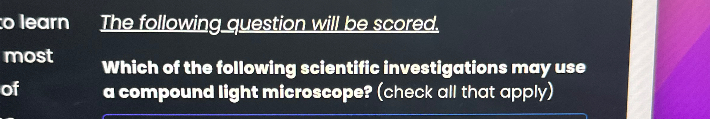 Solved The following question will be scored.Which of the | Chegg.com