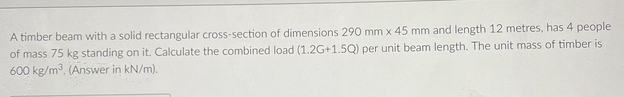 A timber beam with a solid rectangular cross-section | Chegg.com