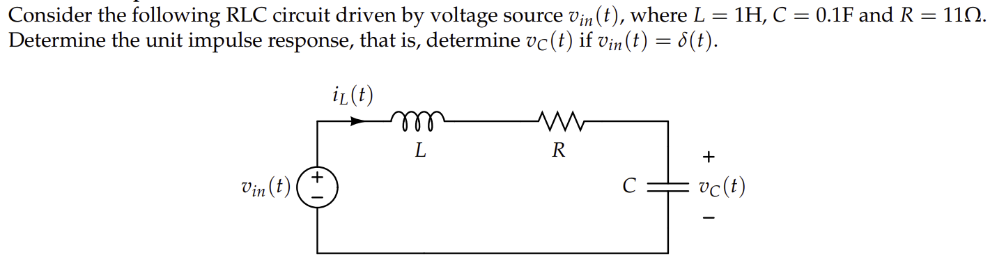 Solved Consider the following RLC circuit driven by voltage | Chegg.com