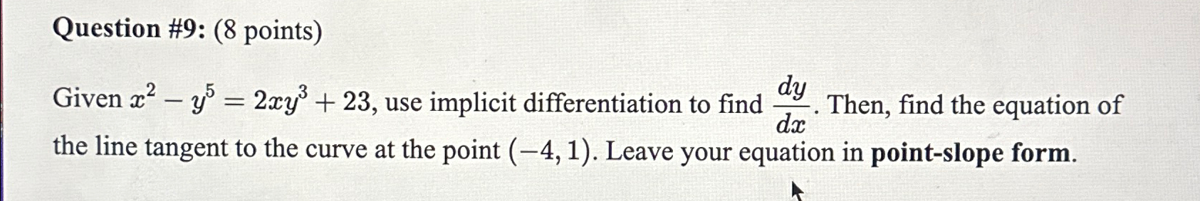 Solved Given x2-y5=2xy3+23, ﻿use implicit differentiation to | Chegg.com