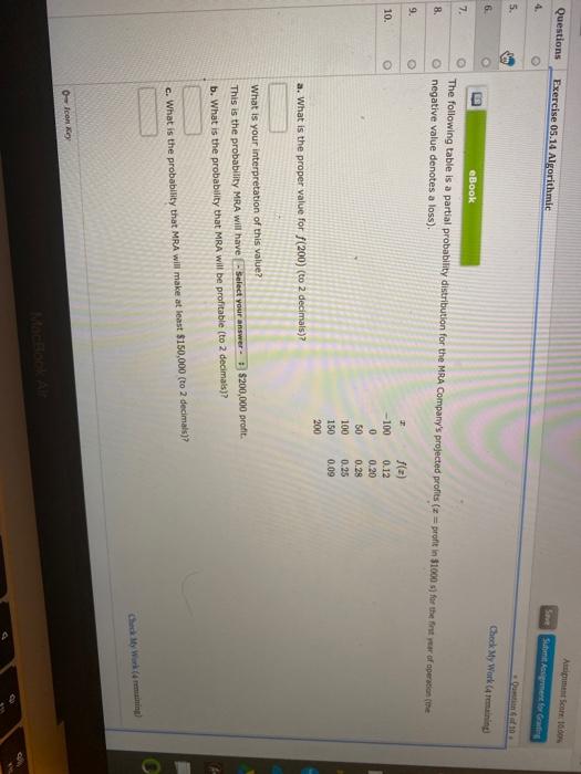 Solved Questions Apment 16.00 Exercise 05.14 Algorithmic | Chegg.com