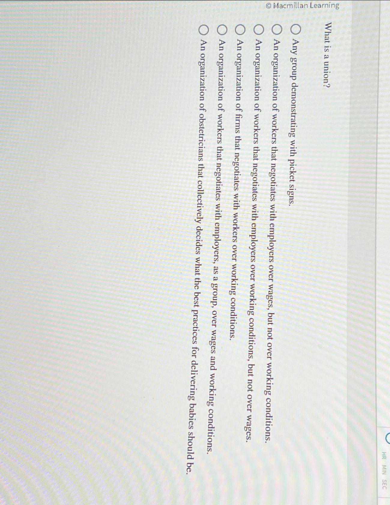 Solved What is a union?Any group demonstrating with picket | Chegg.com