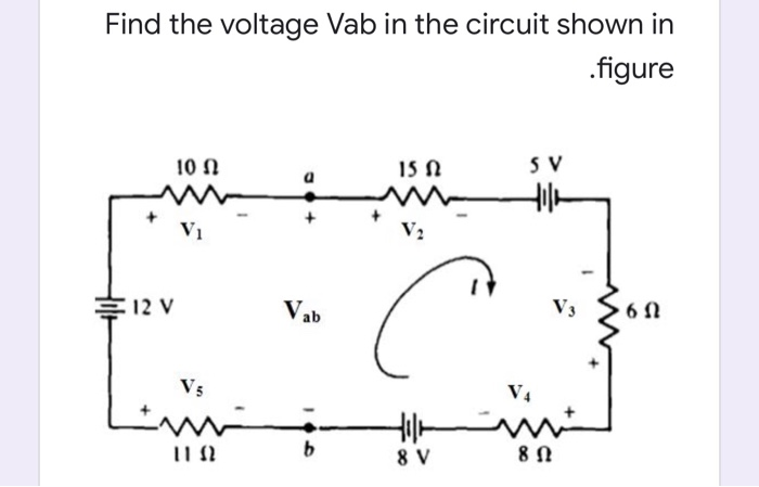 Solved Find the voltage Vab in the circuit shown in .figure | Chegg.com