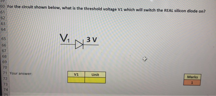 Solved for the circuit below, what is the threshold voltage | Chegg.com