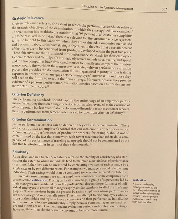 Solved Chapter 8 Performance Management 307 Strategic | Chegg.com