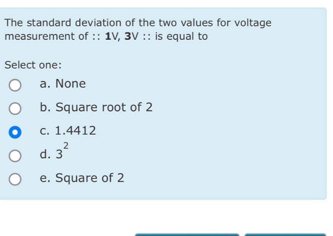Solved The standard deviation of the two values for voltage | Chegg.com