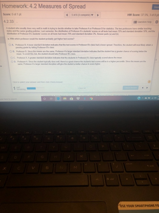Solved Homework: 4.2 Measures of Spread Score: 0 of 1 pt 5 | Chegg.com