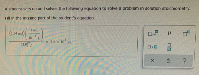 Solved A student sets up and solves the following equation | Chegg.com