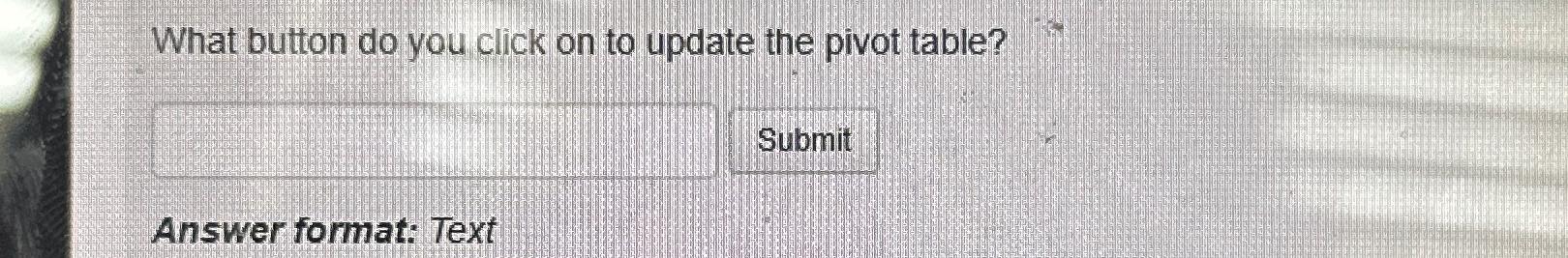 Solved What button do you click on to update the pivot | Chegg.com