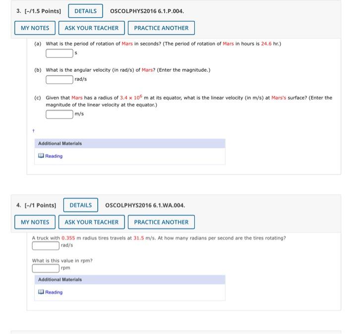 Solved 3 [ 1 5 Points] Details Oscolphys2016 6 1 P 004 My