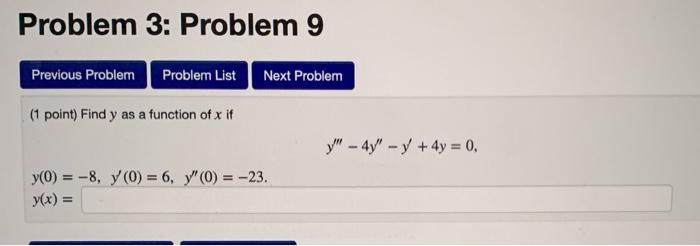 Solved Problem 3: Problem 9 Previous Problem Problem List | Chegg.com