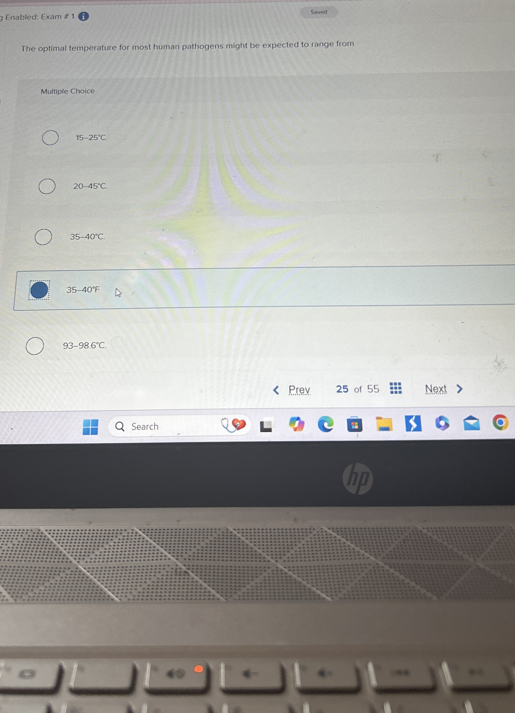 Solved Enabled: Exam # 1The optimal temperature for most | Chegg.com