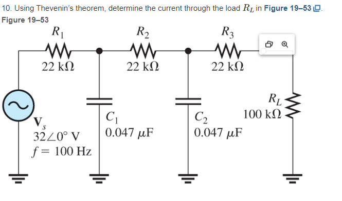 Solved Using Thevenin's theorem, determine the current | Chegg.com