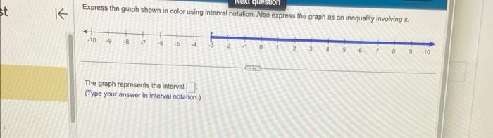 Solved Express The Graph Shown In Color Using Interval 