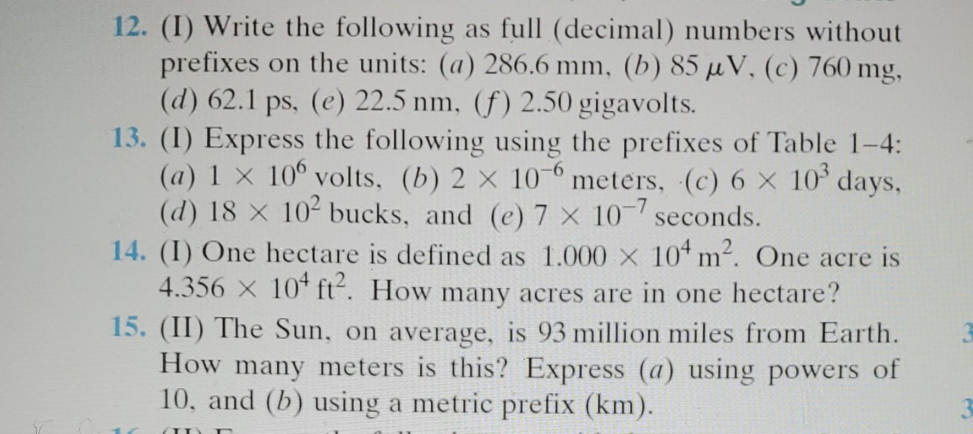 Solved 12. (I) Write the following as full (decimal) numbers | Chegg.com
