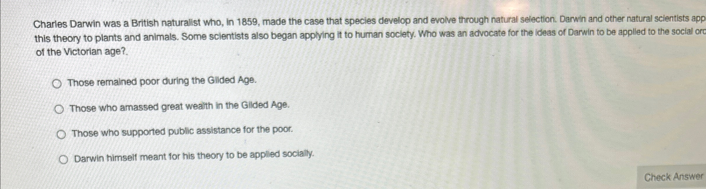 Solved Charles Darwin was a British naturalist who, in 1859, | Chegg.com