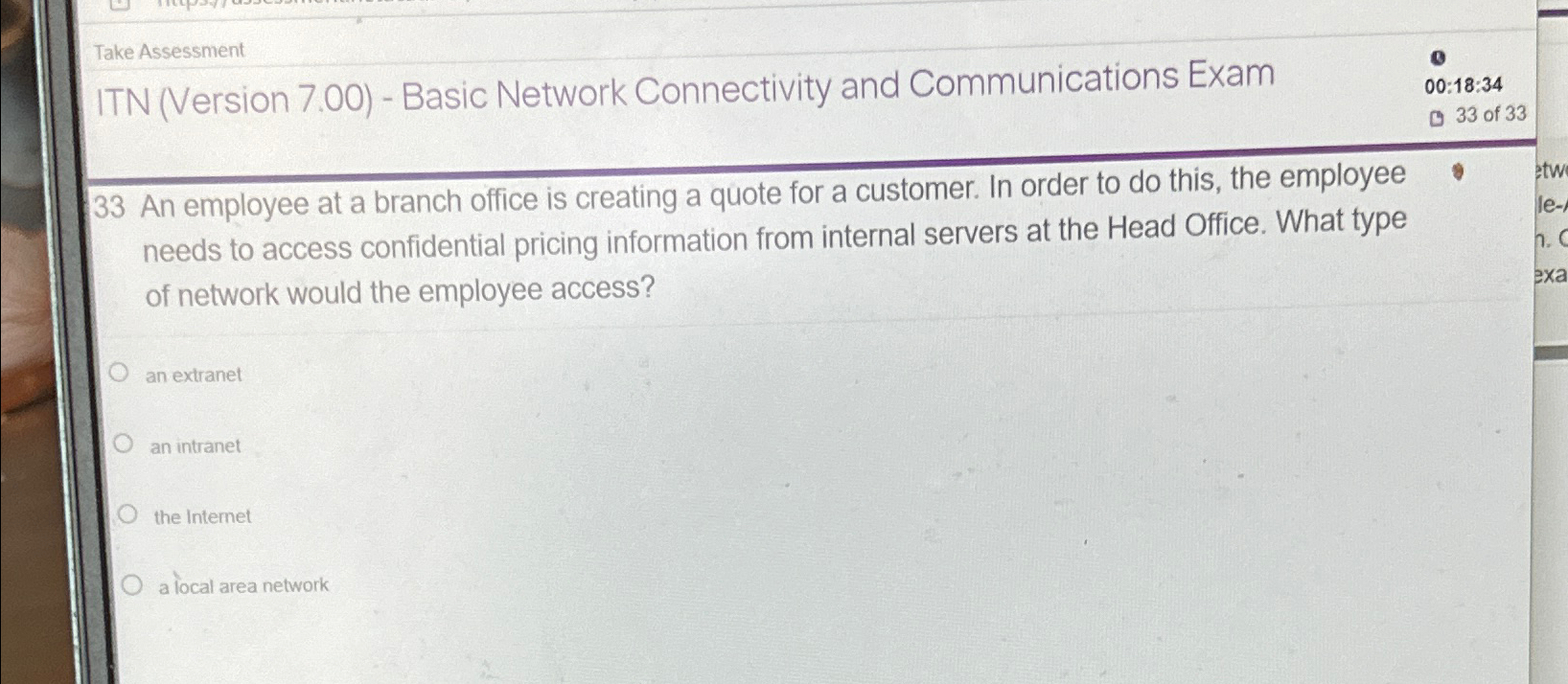 Solved Take AssessmentITN (Version 7.00) - ﻿Basic Network | Chegg.com